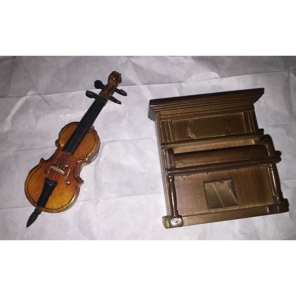 Accents | Vintage Miniature Wooden Instrument Magnets Violin And Piano ...